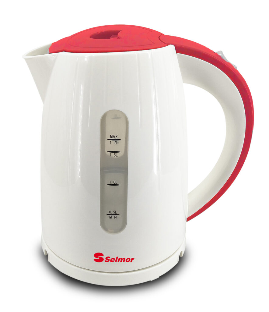 קומקום חשמלי סלמור בצבע לבן ואדום - Selmor